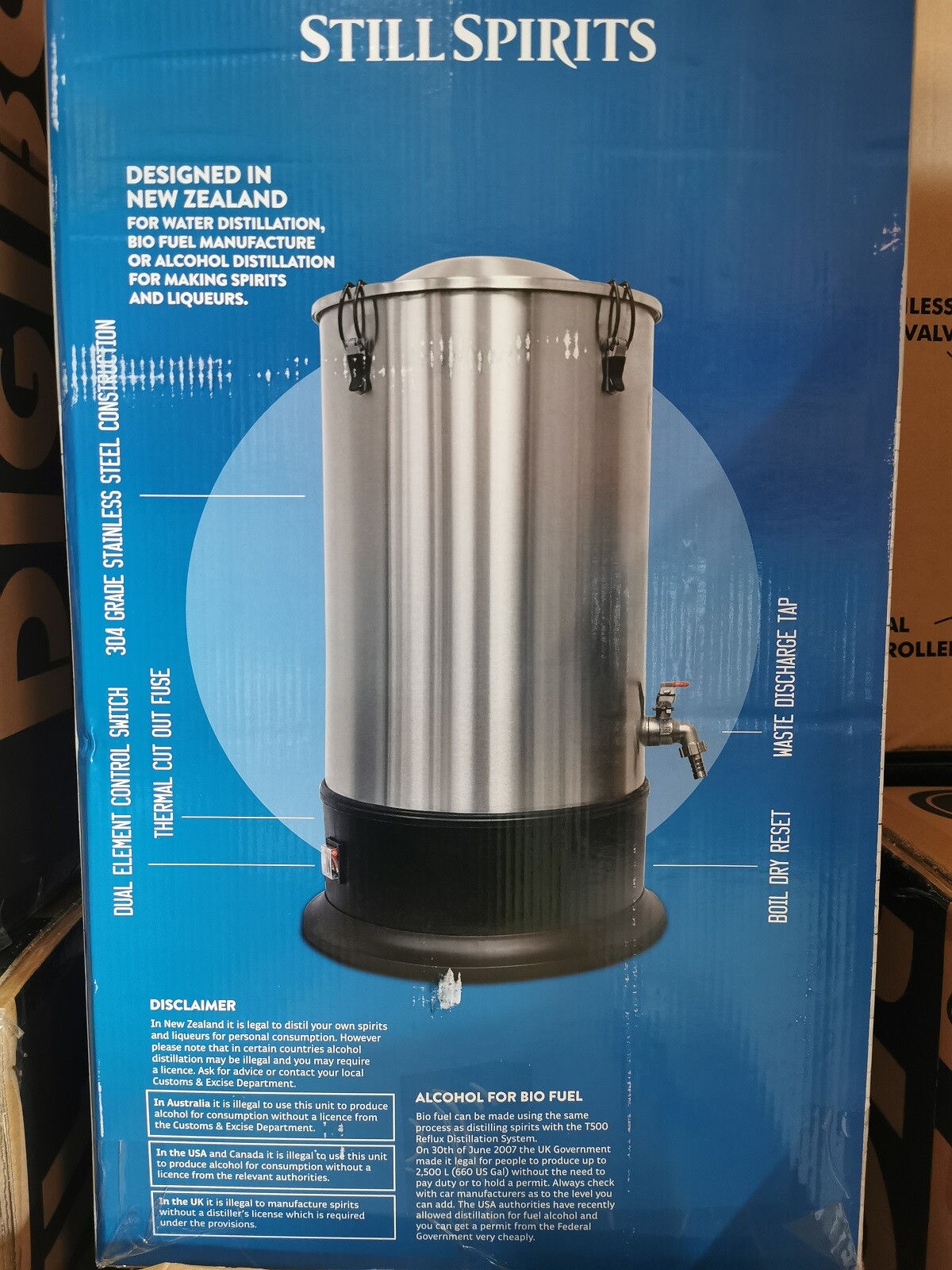 New Still Spirits 25L High Qality S. S Turbo Boiler 240V/2200W/47mm ...