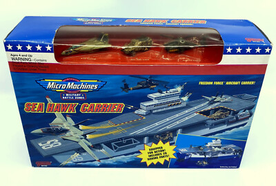 Micro Machines Military Battle Zones Sea Hawk Aircraft Carrier Galoob ...