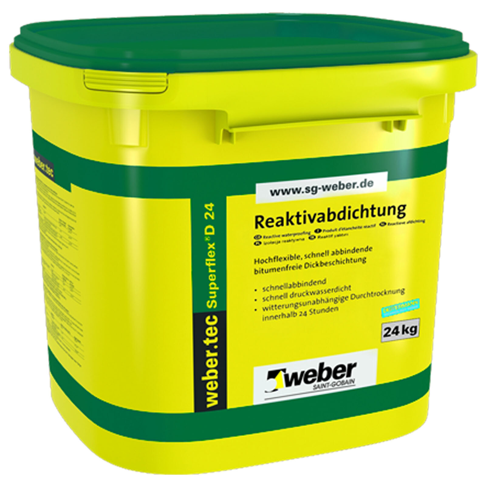 18 x weber.tec Superflex D24 Reaktivabdichtung Bitumen Dickbeschichtung ...