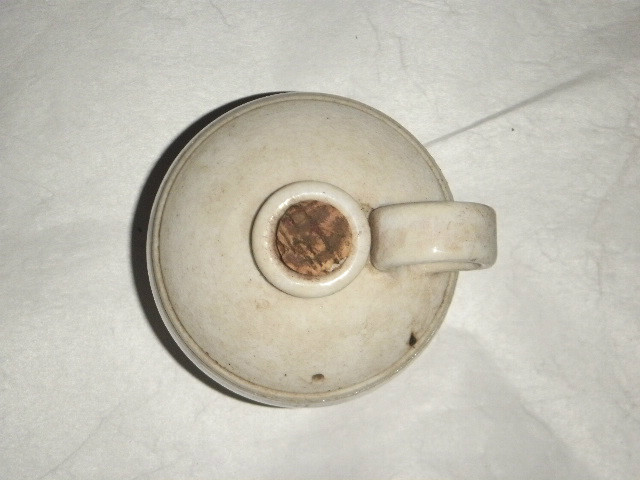 LIVERMORE CALIFORIA ANTIQUE RABOLI 4" WINE JUG BANDED BREATHER HOLE ...