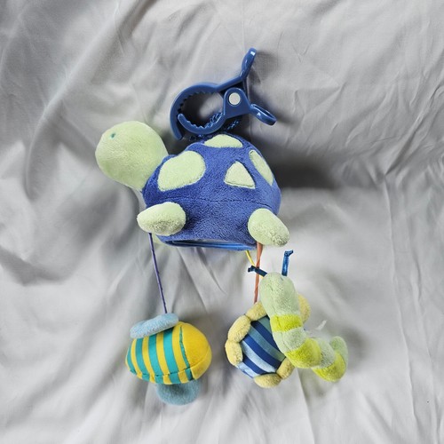 Carters Baby Tykes Blue Green Turtle Clip on Plush Baby Toy Bug Bee ...
