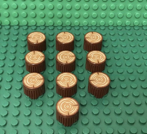 Lego 10 Reddish Brown 2x2 Round Brick With Grille W/ Tile With Tree ...