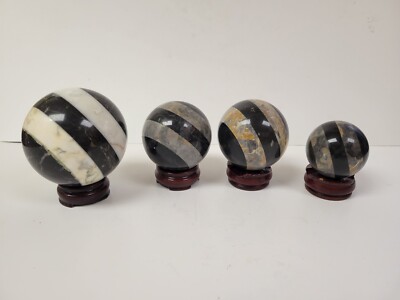 Rare Vintage Striped Marble Carpet Balls/Spheres | eBay