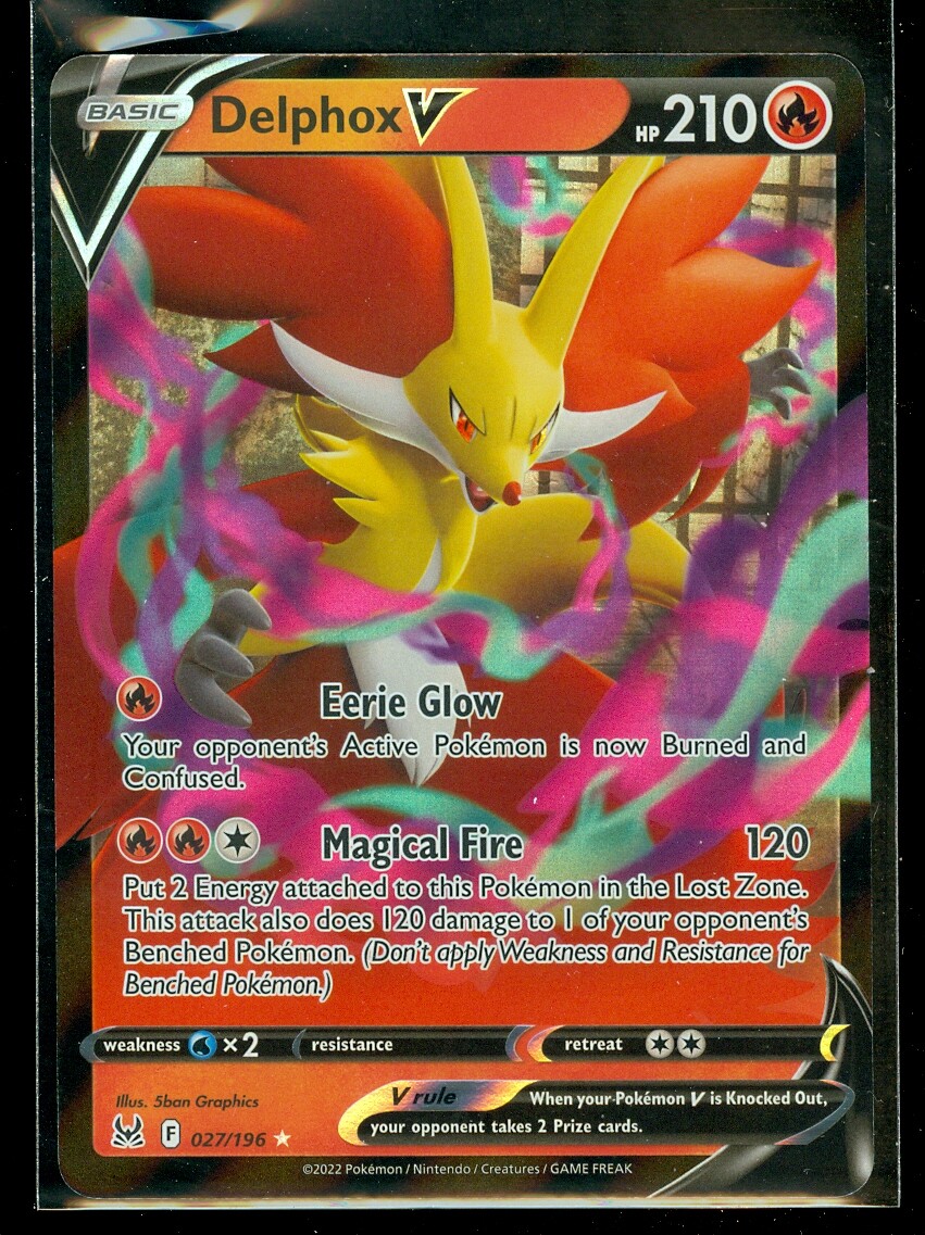 Pokemon DELPHOX V 027/196 - Lost Origin - ULTRA RARE HOLO - - MINT | eBay
