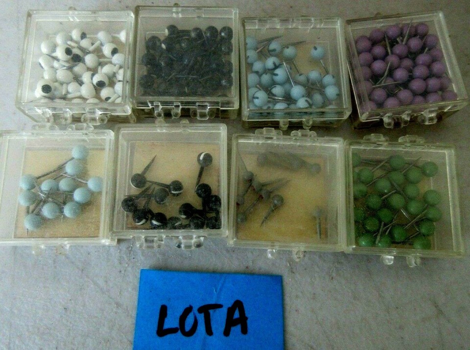 Lot of 8 MOORE MapTacks VTG Boxes Map Pin Tacks -- Choice of 2 lots | eBay