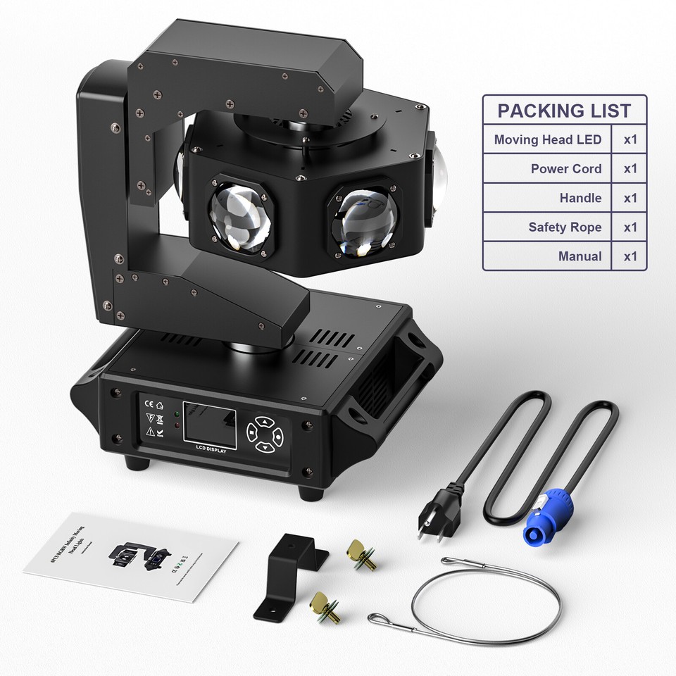 300W 3-Axis 6LED 360° Beam Moving Head Wash Stage Light DMX DJ Spot ...