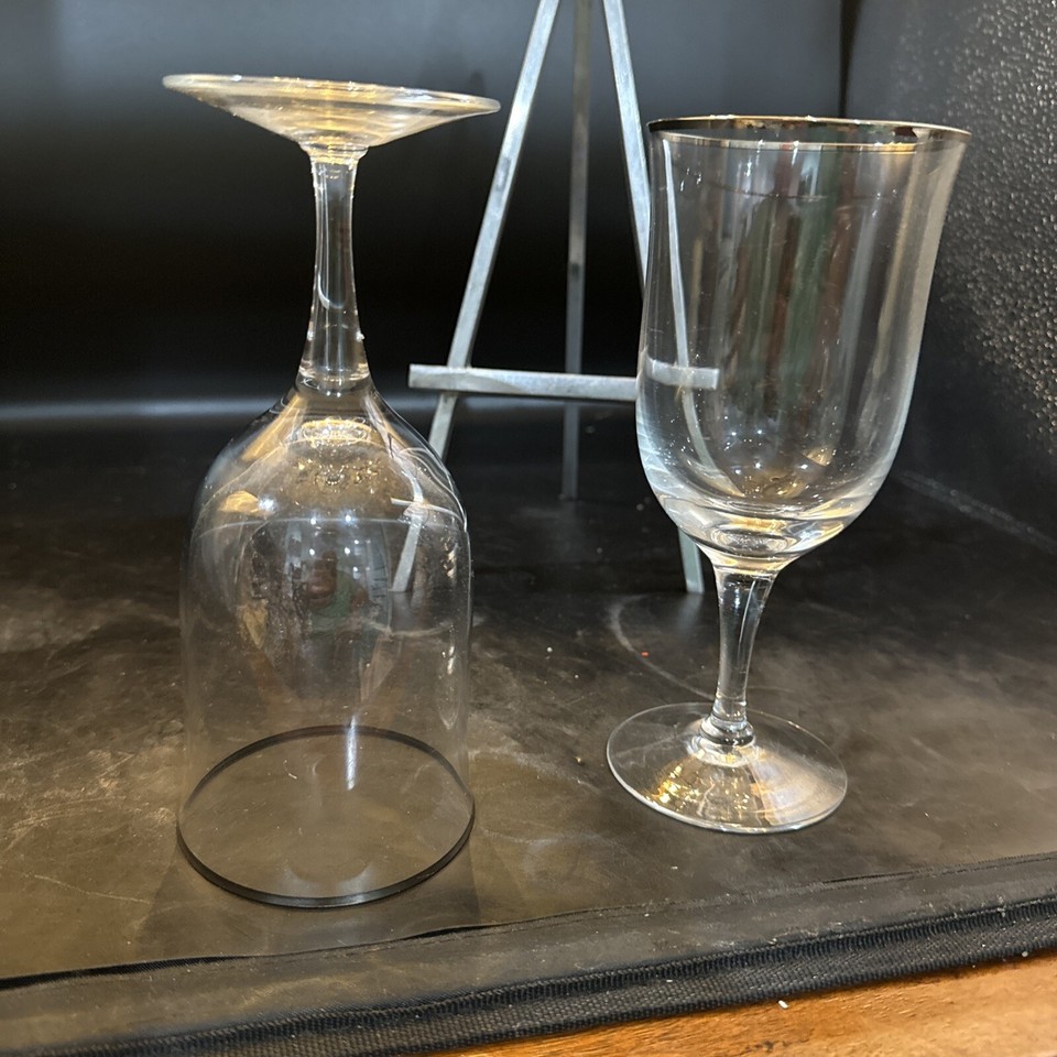 2 Noritake Paris 867 Crystal Iced Tea Goblet Stemware 7 5/8" Platinum ...