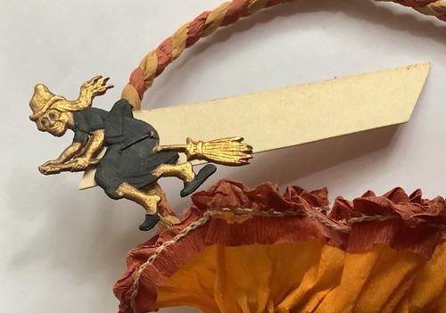 Vintage Halloween Crepe Paper Candy Nut Cup Party Favor Gold Witch Die Cut | eBay