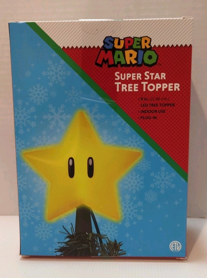 Nintendo Super Mario 9" Super Star Light Up LED Plug In Christmas Tree ...