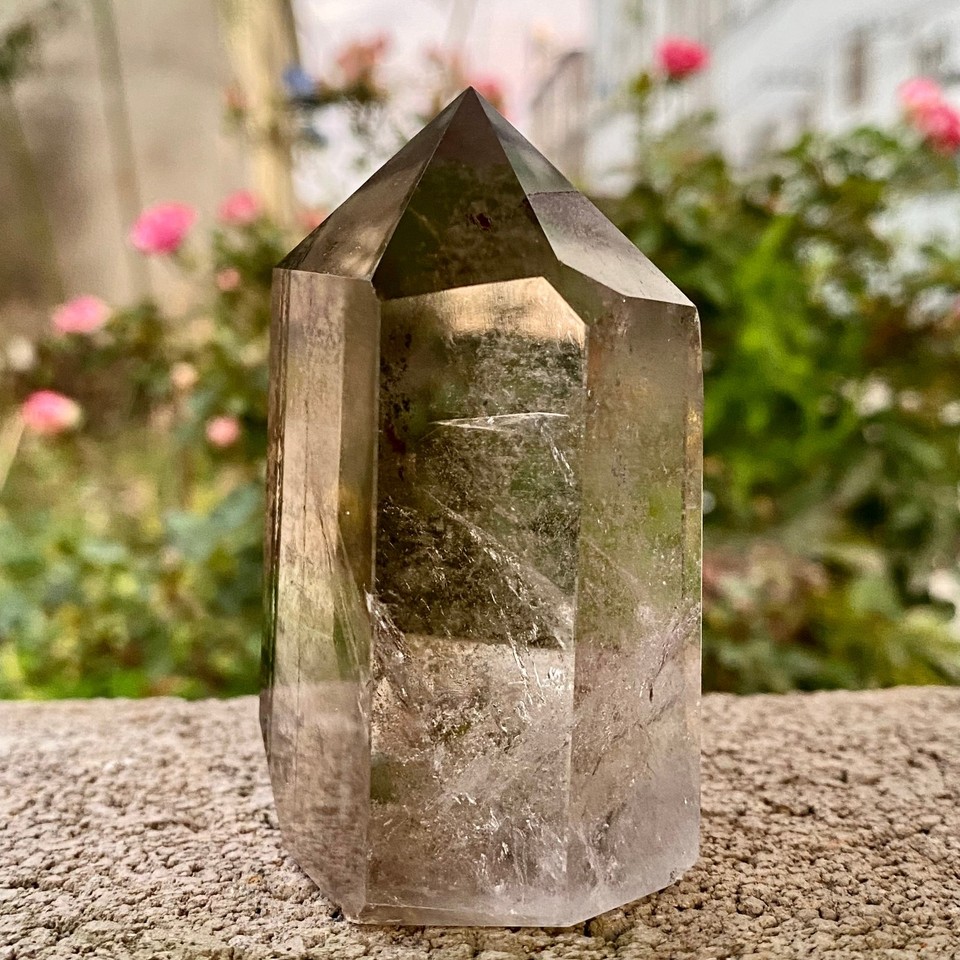 213G Natural Phantom Ghost Obelisk Clear Quartz Crystal Point Tower | eBay