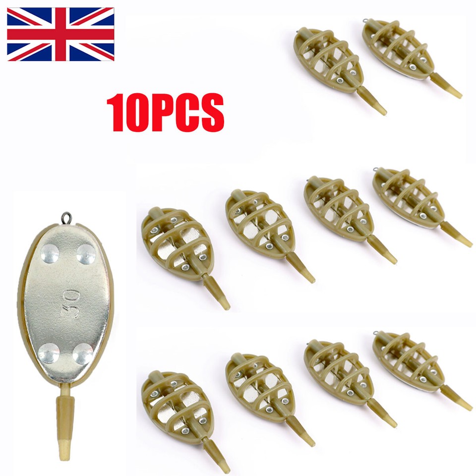 10* Fishing Inline Method Feeders 30g For Pellet Ground Bait Coarse ...