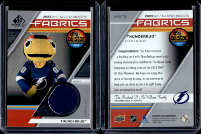 2023-24 SP Game Used Hockey NHL All Star Mascots Fabrics Patch #ASMTB ...