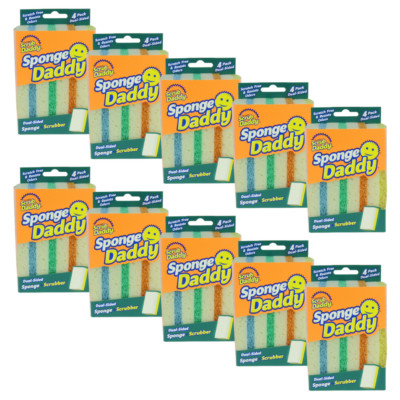 10 x Scrub Daddy Sponge Daddy 4 Pack Cleaning Scourer Bulk Buy | eBay