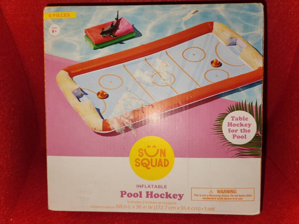 Sun Squad POOL HOCKEY Inflatable Water Floating Table Hockey Set, Pool ...