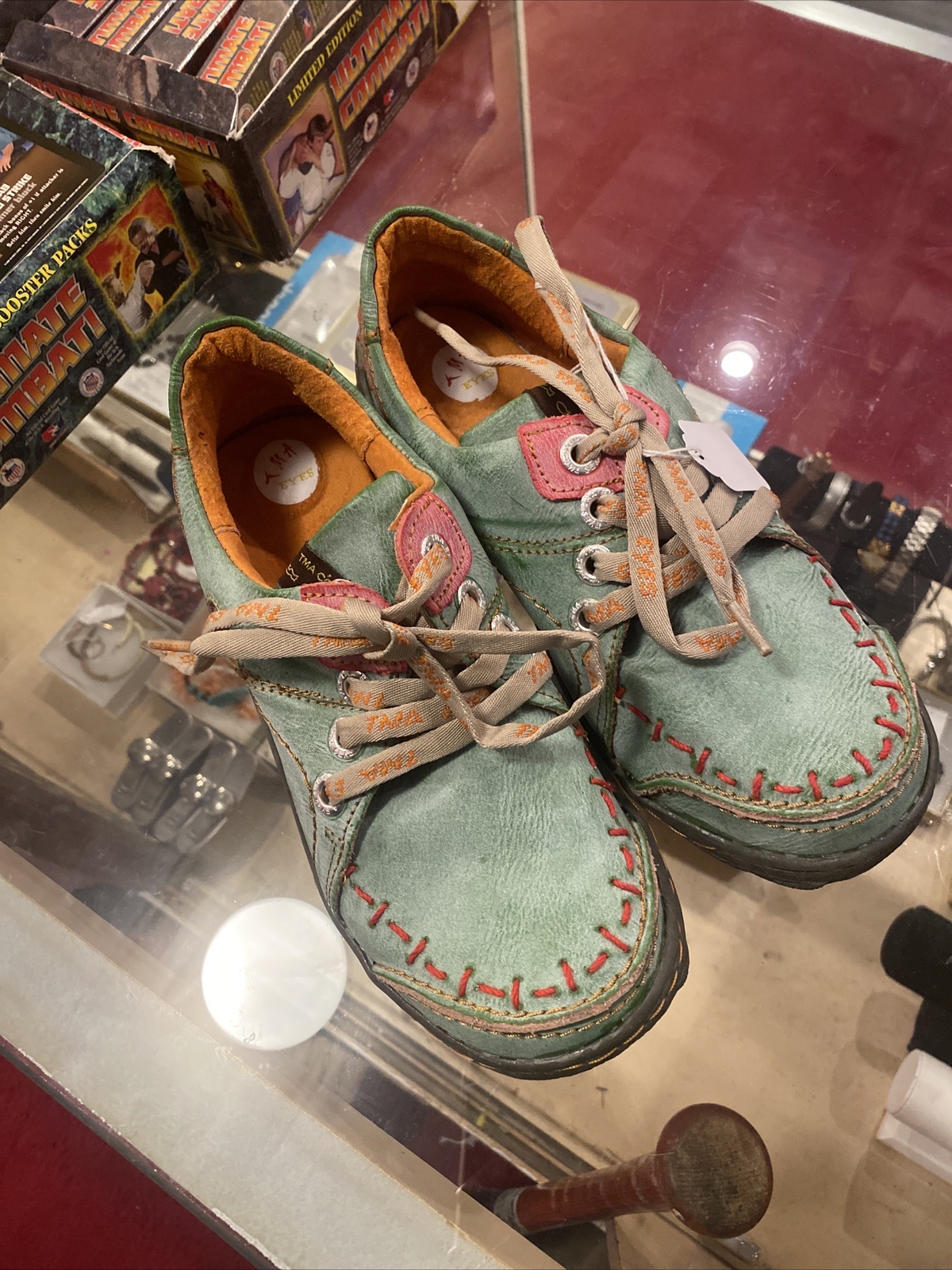 TMA Eyes Women's NEW Blue Leather Lace Up Sneakers Sh… - Gem