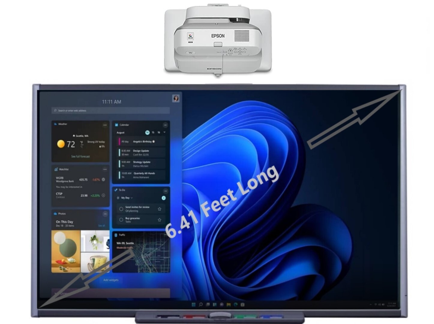 Interactive Smart Board SB680 and Short throw projector. (1 year ...