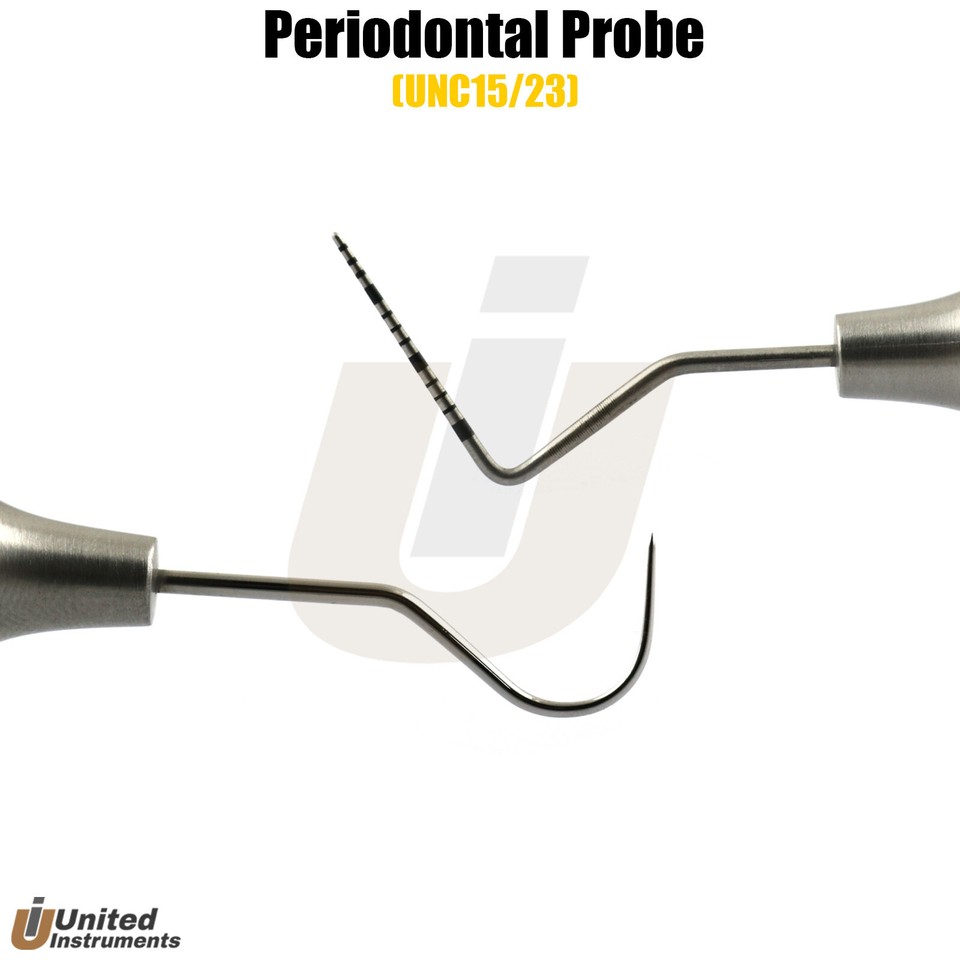 MEDENTRA Dental Perio Explorer Probe UNC15/23 Color Coded Hollow Handle ...