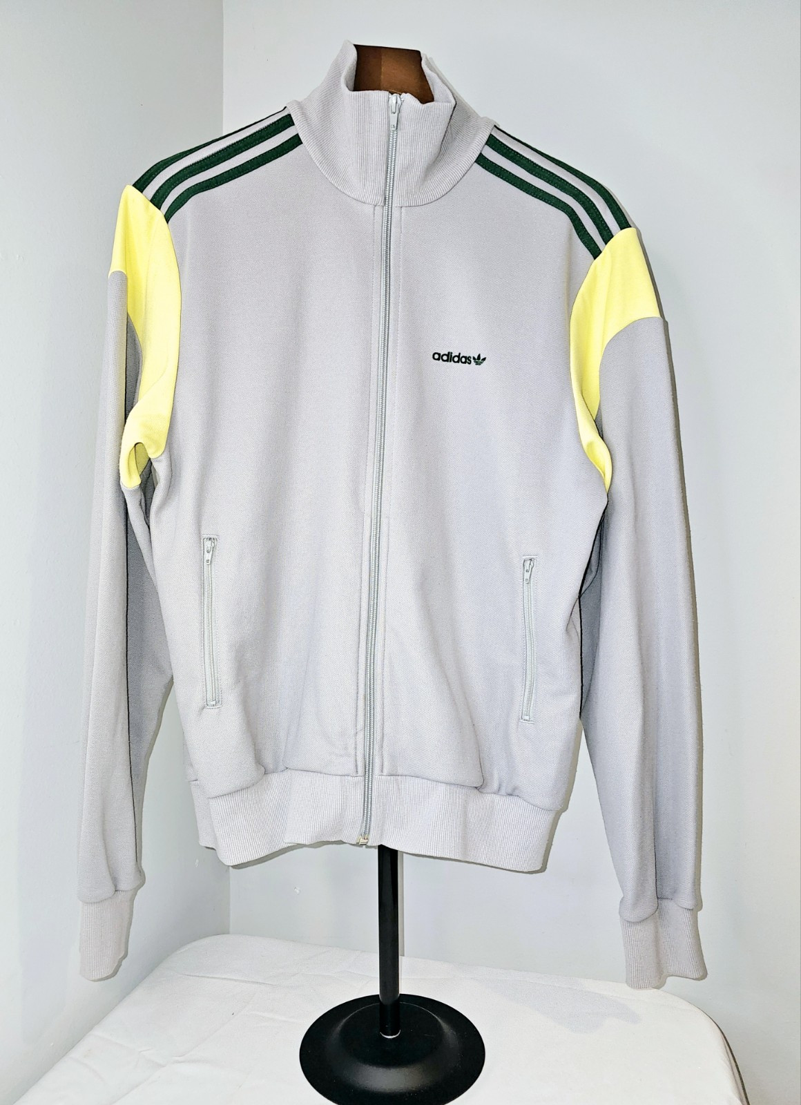 vintage gray adidas track jacket mens medium - Gem