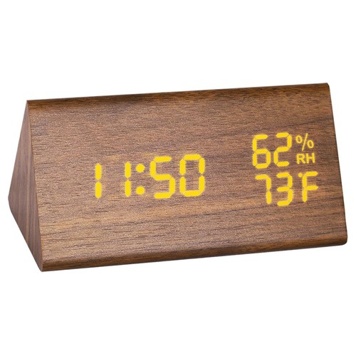 Wood Digital Alarm Clock, Led Time Display Wooden Digital Desk Clock ...
