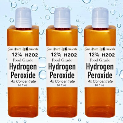Hydrogen Peroxide H2O2 12% Food Grade Many Sizes 1 oz - 3 Gallons Best ...