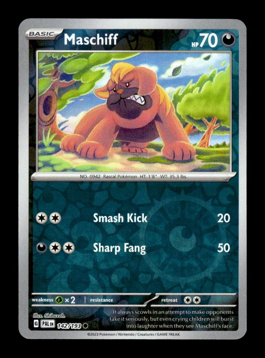 Pokemon Paldea Evolved Maschiff 142/193 Reverse Holo | eBay