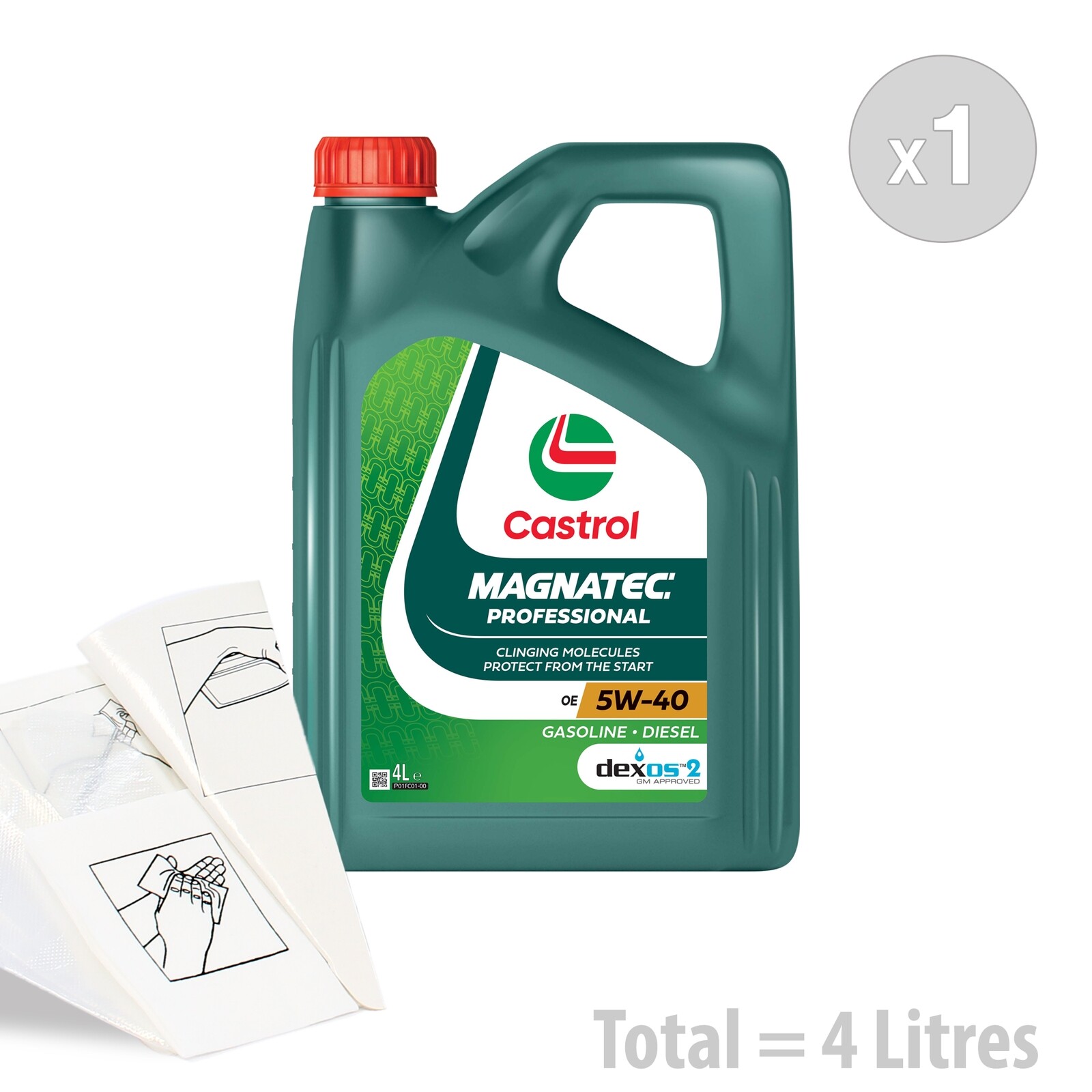 Car Engine Oil Service Kit / Pack 4 LITRES Castrol Magnatec Pro OE 5W ...
