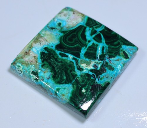 97 CT NATURAL CHRYSOCOLLA RIVER MALACHITE RECTANGLE CABOCHON GEMSTONE ...