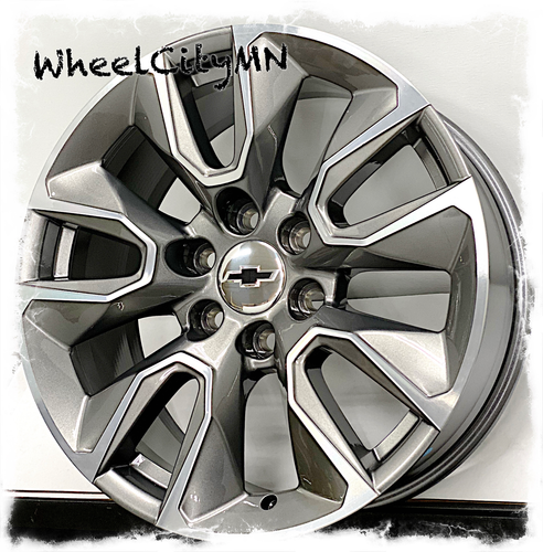 20" gunmetal machined Chevy Silverado RST OE replica 5916 wheels RD4 ...
