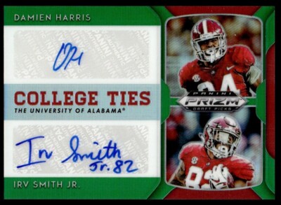 Damien Harris/Irv Smith Jr. 2019 Prizm Draft College Ties Dual Auto Green 3/5 | eBay