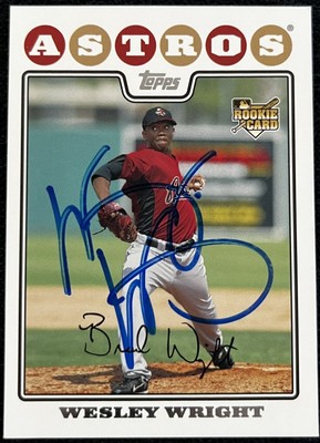 2008 Topps #361 Wesley Wright Signed Card Autograph | eBay