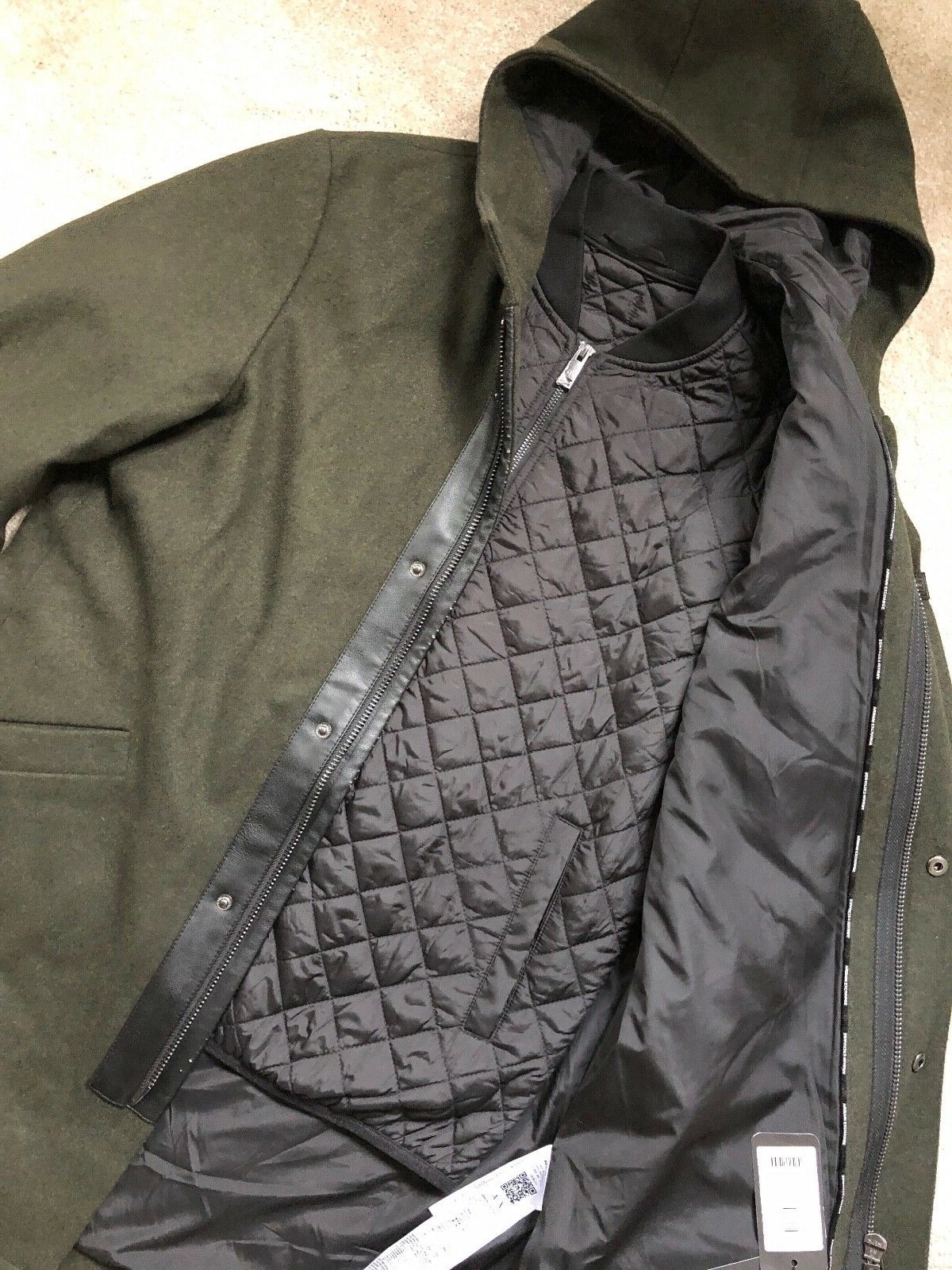 ARMANI EXCHANGE DUAL x2 PEAT GREEN TRENCH & BOMBER JACKET COAT - XS S L ...