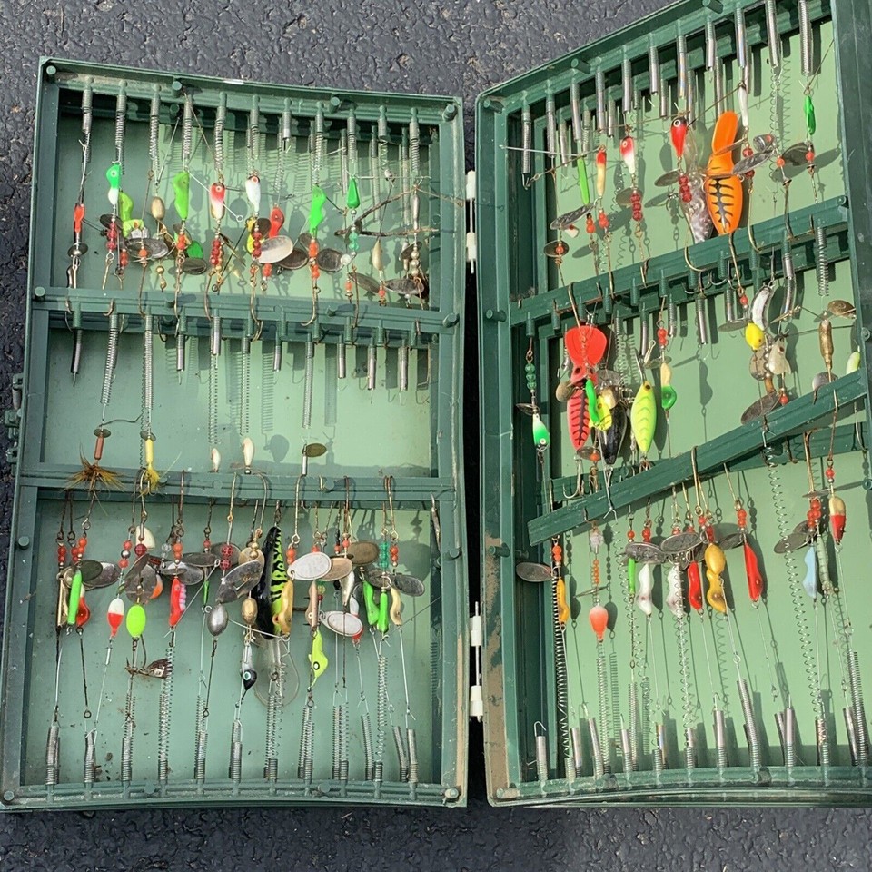 (75) Vintage Fishing Lures & Bait File Box - Spinnerbait Lures -HUGE ...