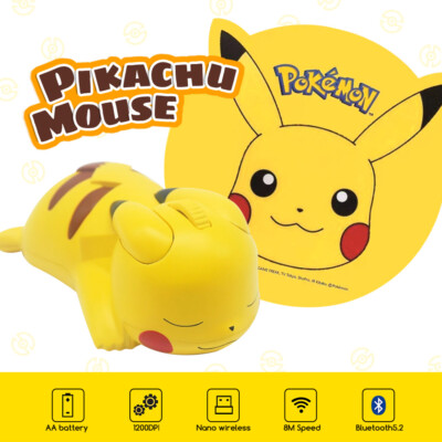 Korean Authentic Pikachu Wireless Mouse 1200DPI Pokemon Bluetooth with ...