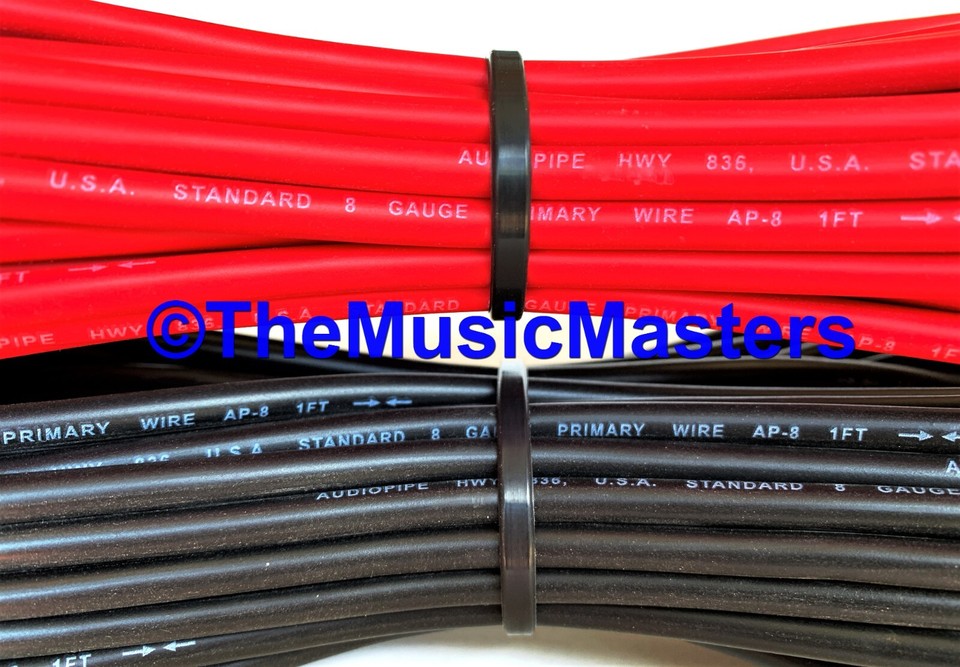 8 Gauge 10ft each Red Black Auto PRIMARY WIRE 12V Auto Wiring Car Power ...
