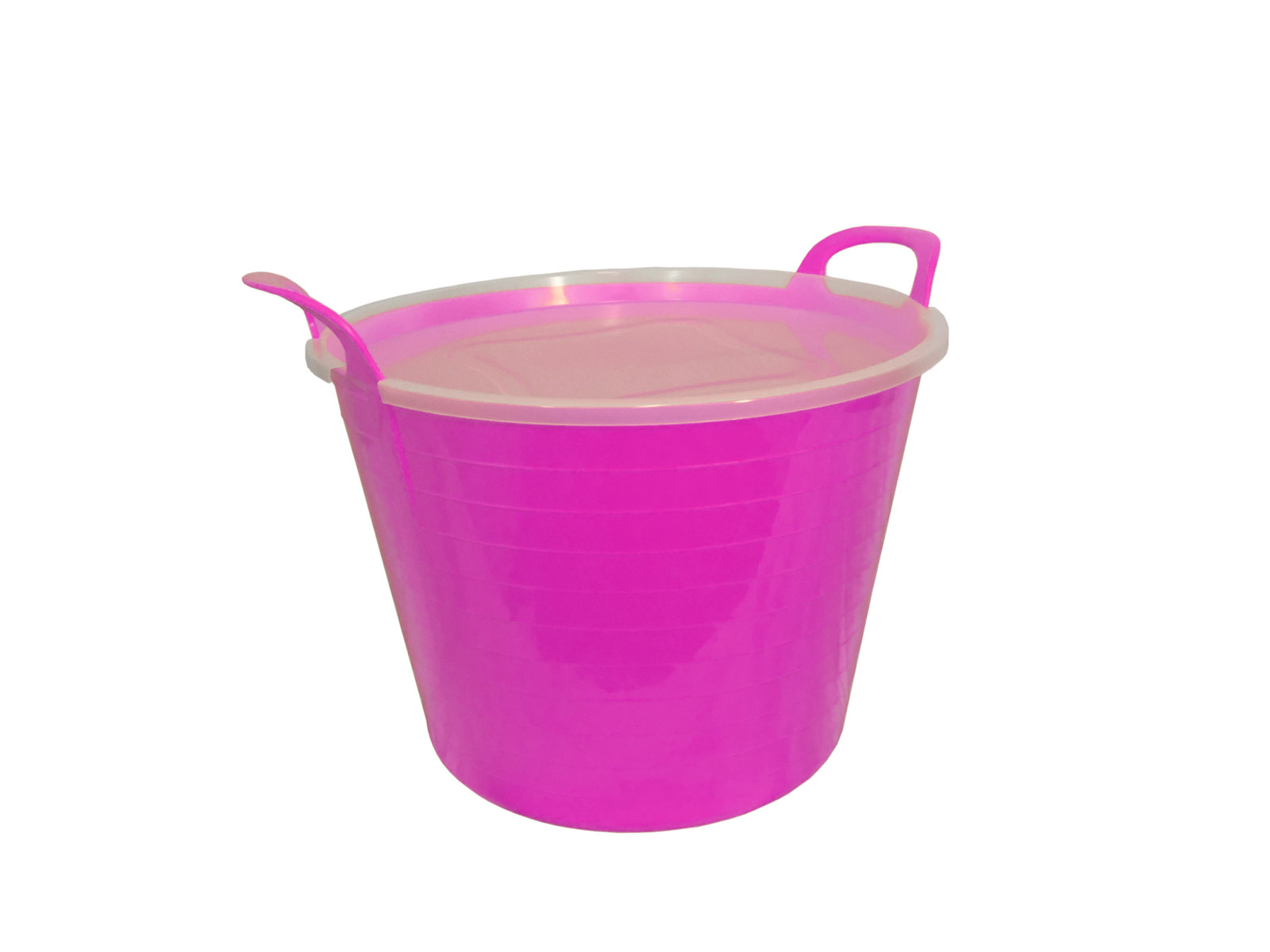 26L PINK FLEXI TUB COMPLETE WITH LID, STORAGE BUCKET TRUG, FLEXIBLE ...