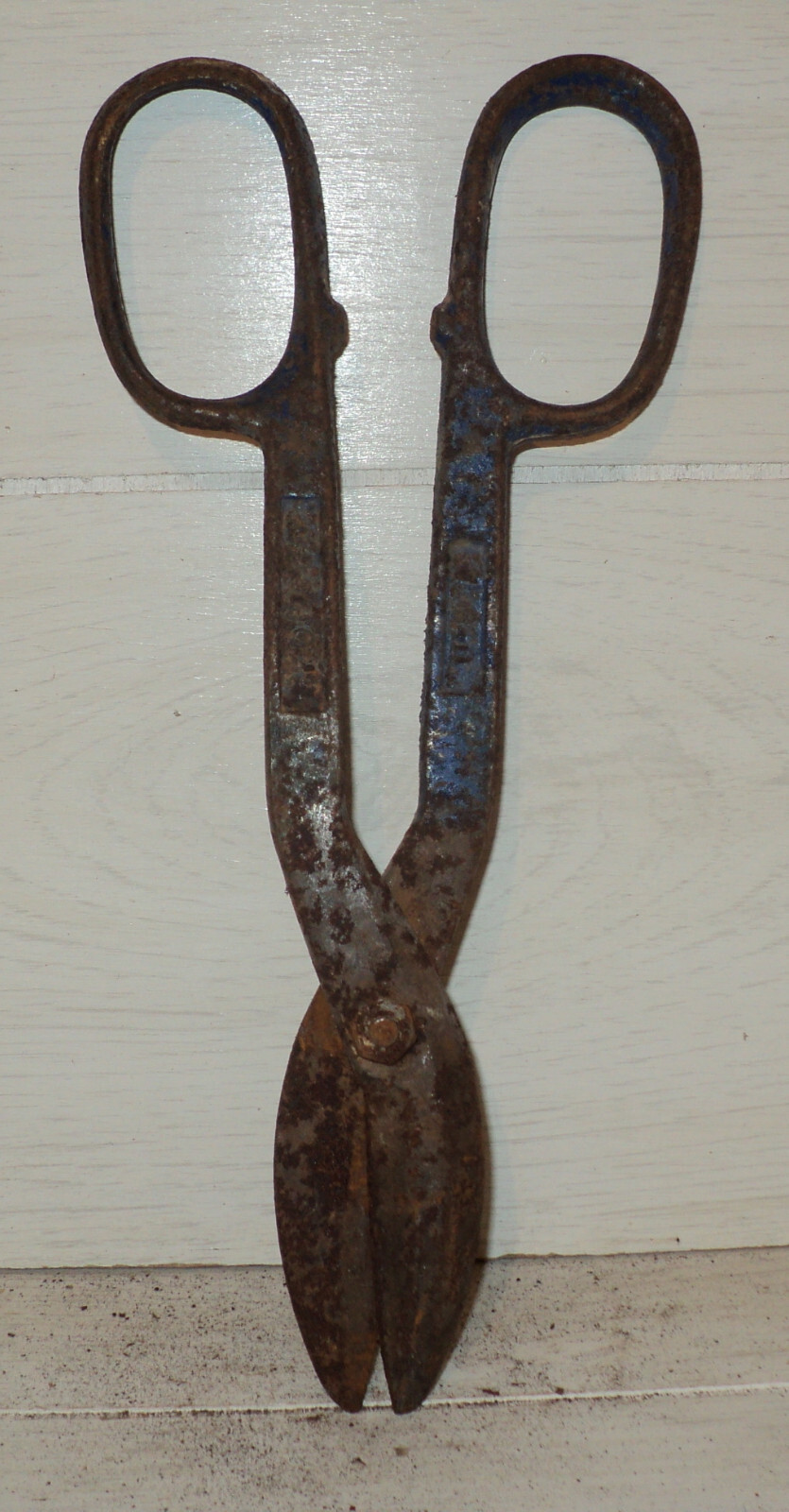 Antique Vintage Forged USA Steel 10" Heavy Tin Snips Metal Cutters ...