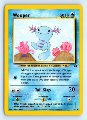 Pokemon Wooper #71/75 Neo Discovery tcg Common LP | eBay