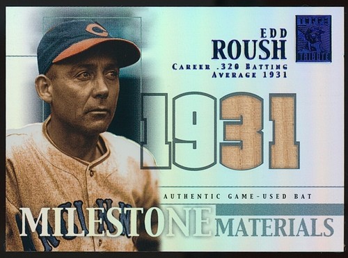 2002 Topps Tribute Milestone Materials Season (Blue) Edd Roush Bat #26/ ...