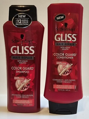 Schwarzkopf Gliss Hair Repair Keratin Color Guard Shampoo & Conditioner ...