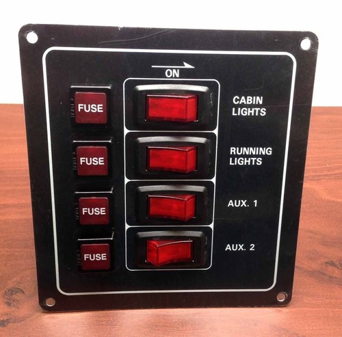 Marine Boat Black Aluminum Switch Panel IP65 12V Illuminated Switches ...