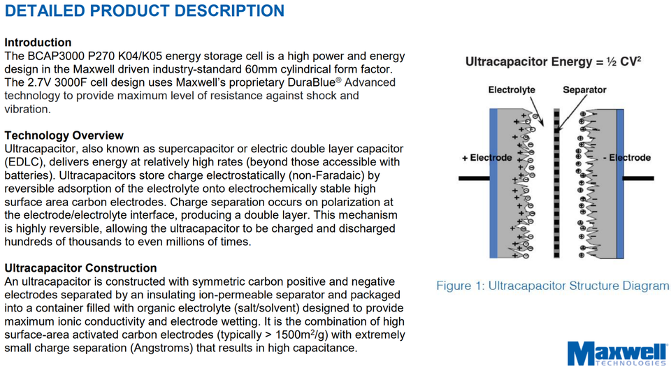 Maxwell - BCAP3000 P270 K04 - Supercapacitors / Ultracapacitors 2.7V ...
