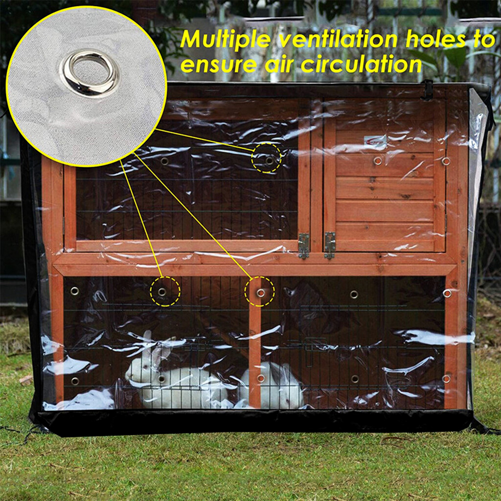 4FT Rabbit Hutch Cover Waterproof Large Double Garden Pet Bunny Cage ...
