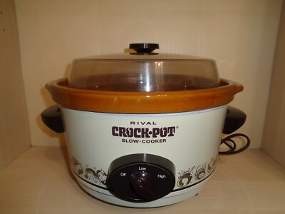 Vintage Rival 5 Quart Crock-Pot Model 3350/2 Removable Crock Pot Slow ...
