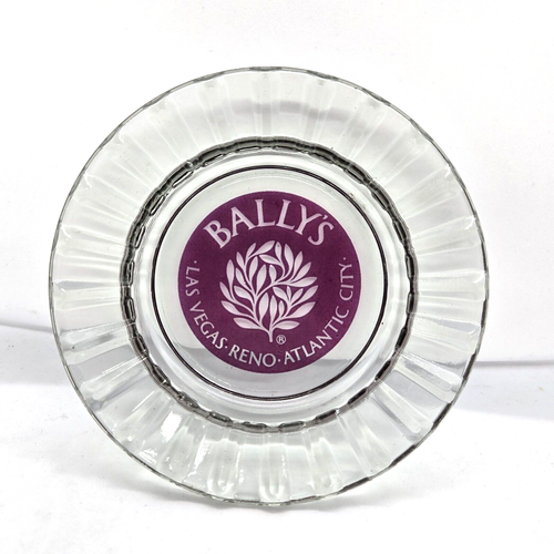 Bally's Casino Hotel Reno Las Vegas Atlantic City Clear Glass Ashtray ...