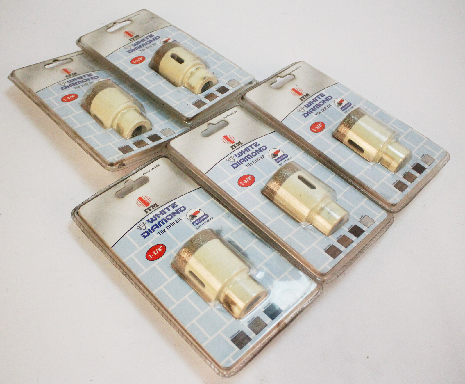 (Lot of 5) ITM Tools Ang-34 1-3/8" x 2-3/8" White Diamond Tile Bit | eBay