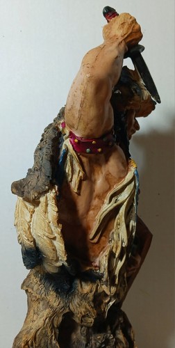 18.5" Native American INDIAN SHAMAN Skinwalker Wolf Resin Statue vtg ...