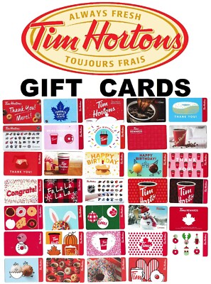 TIM HORTONS gift cards Horton's ☕🍵🍰 Collectible Canada coffee tea 0 ...