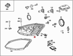 Genuine MERCEDES W221 S-CLASS W221 Lamp unit 2218201961 | eBay