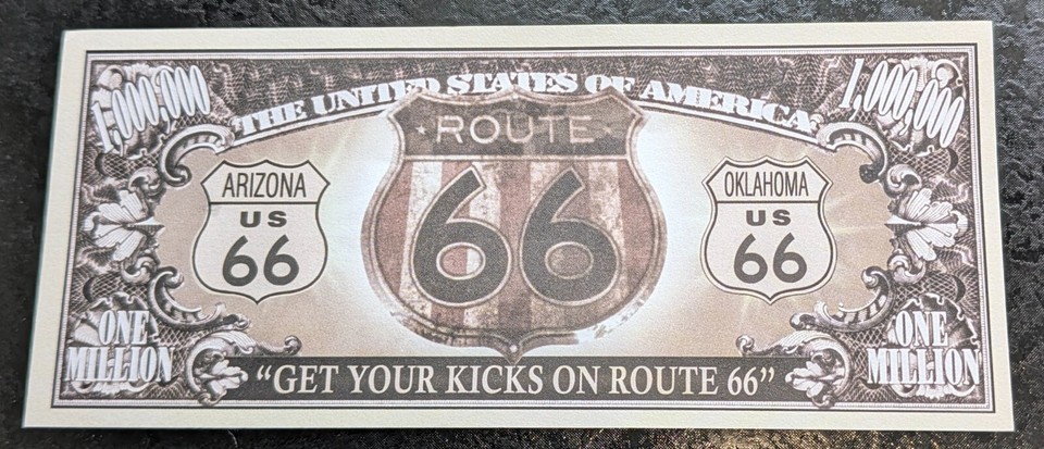 Route 66 Mother Road Bank Note Bill Trip Sign Summer Holiday Open ...
