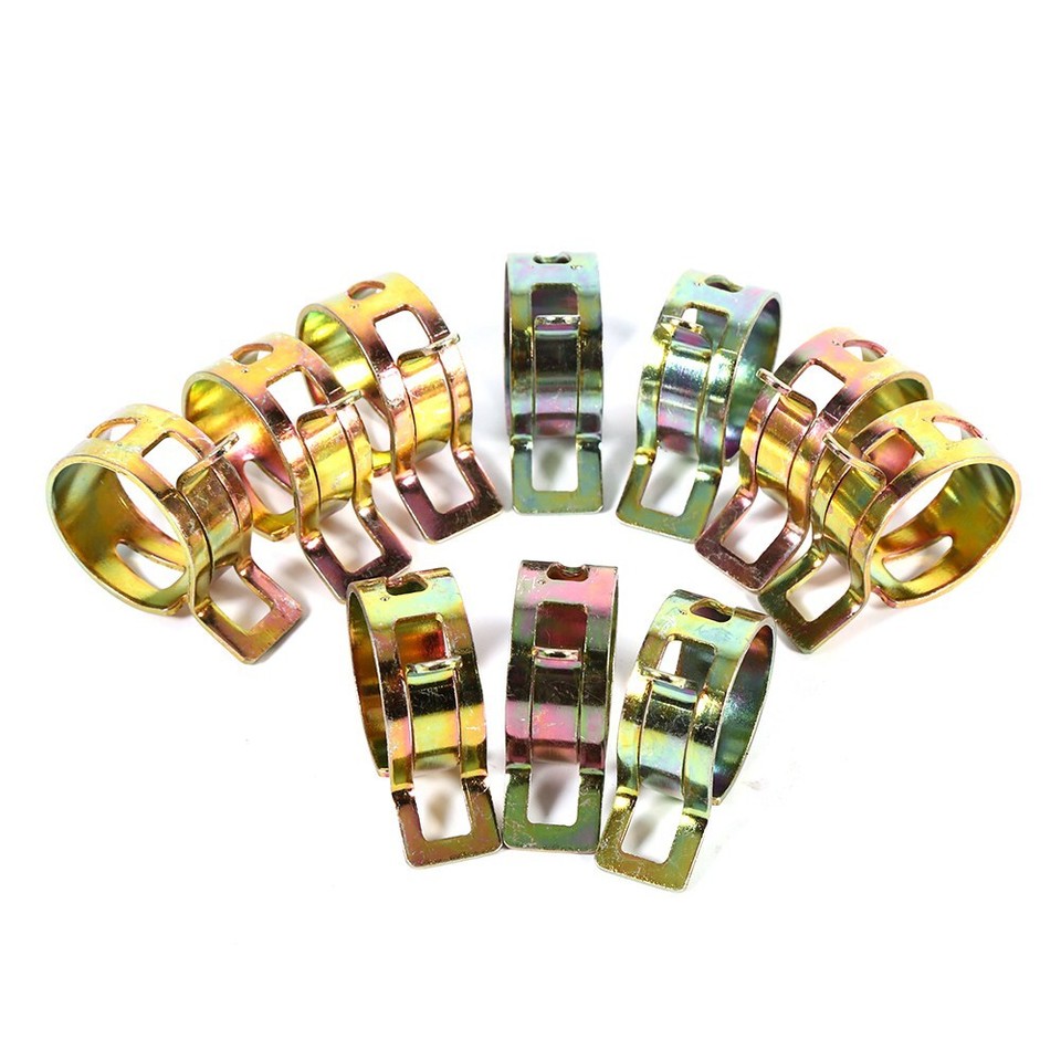 100Pcs 10 Sizes Autos Spring Clip Fuel Oil Water Hose Pipe Tube Clamp ...